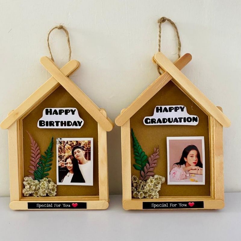 Jual FRAME FOTO ESTETIK BINGKAI KAYU RUSTIC BENTUK RUMAH Bingkai Mini ...