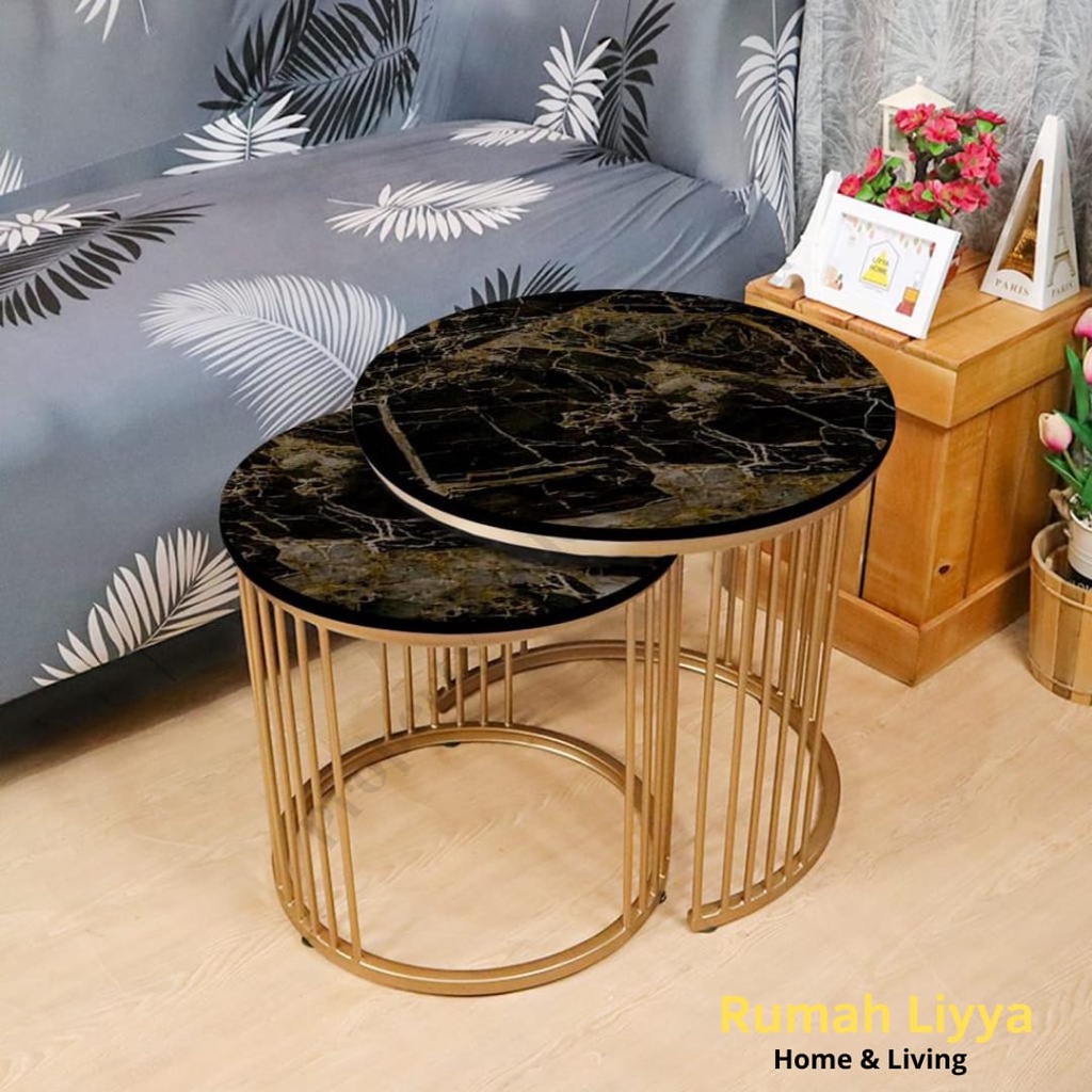 Jual RumahLiyya Meja Besi Bulat Minimalis Ruang Tamu - Cosmic Table ...