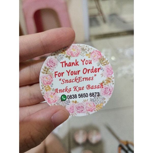 Jual (Pilih Size Bulat) Design + Cetak Sticker Besar Lebel Logo Toko ...
