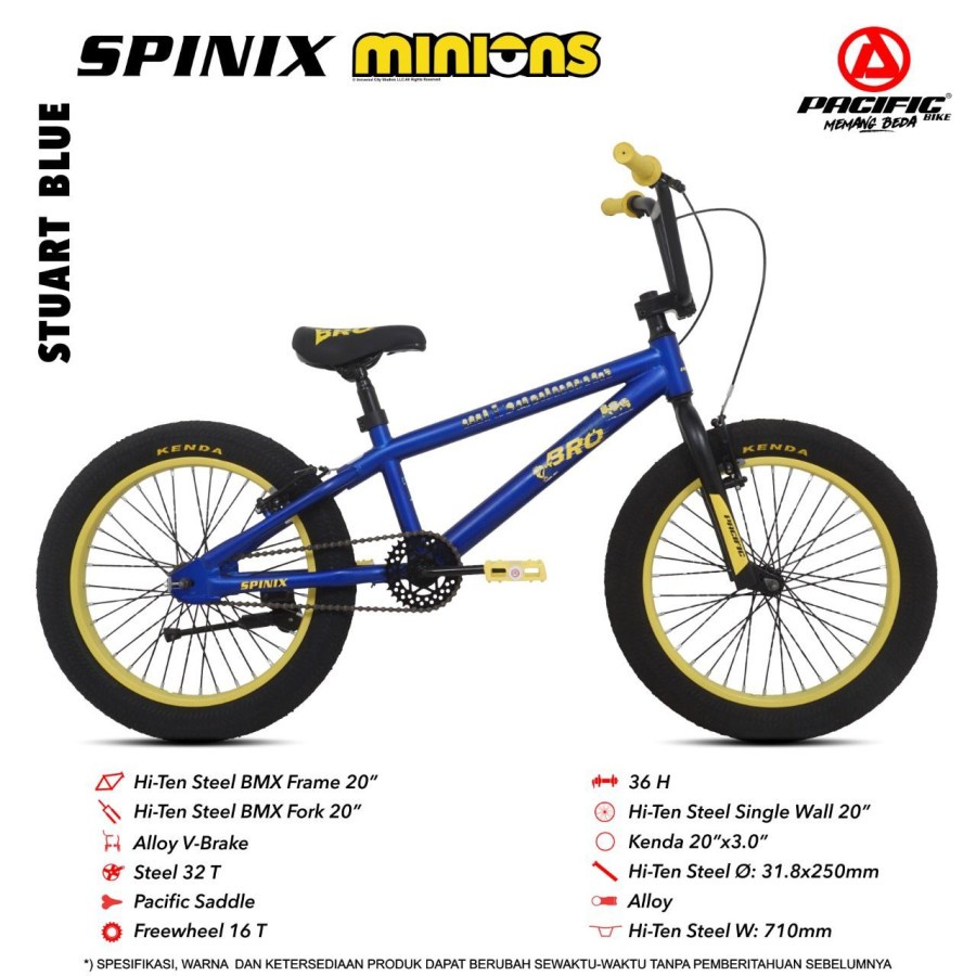 Jual SEPEDA ANAK BMX PACIFIC MINION SPINIX HI-TEN STEEL 20 INCI | Shopee Indonesia