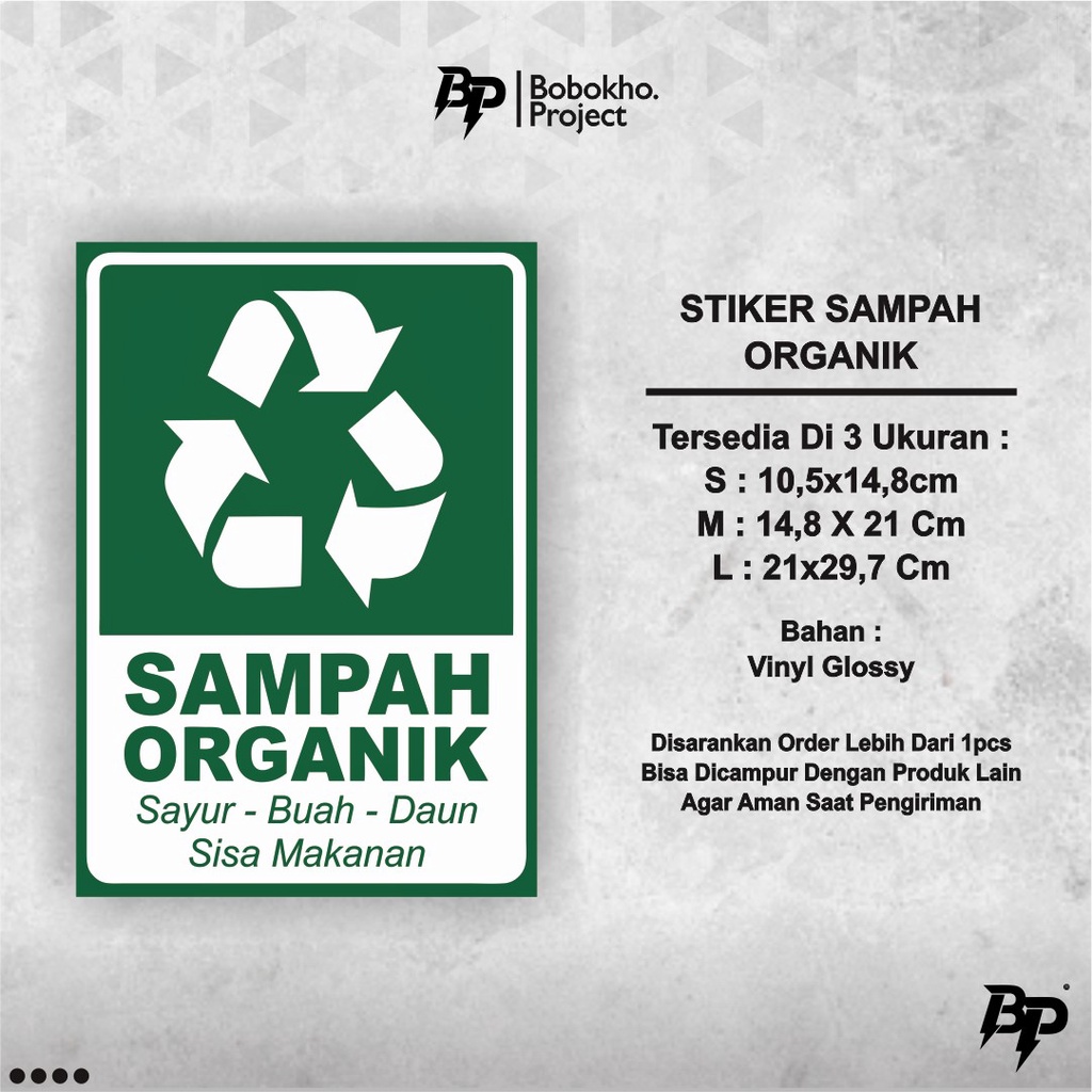 Jual Stiker sampah organik non organik / stiker limbah organik non ...