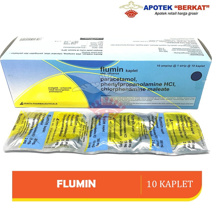 Jual flumin tablet obat flu tab kaplet 10's 10 / strip | Shopee Indonesia