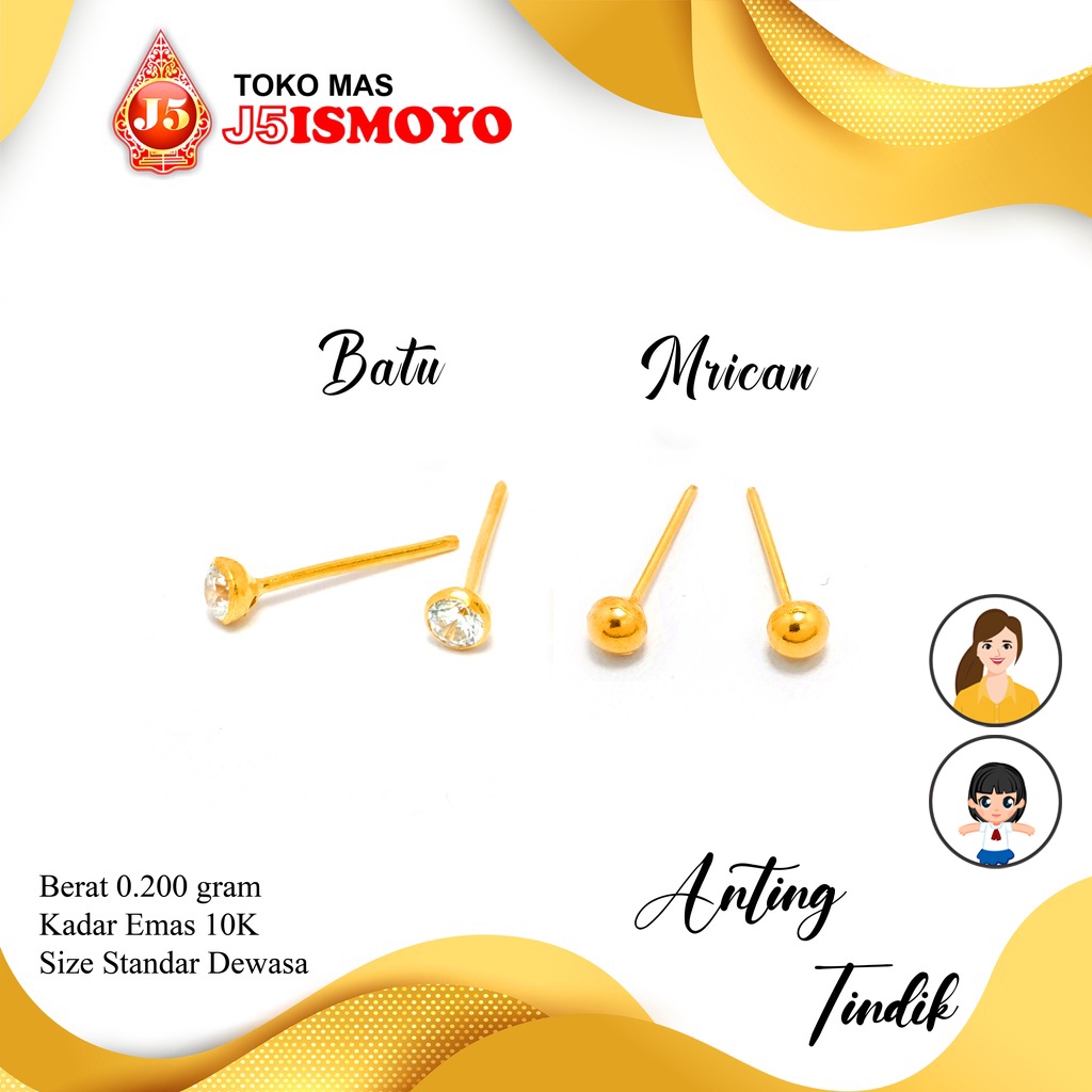 Jual Anting Emas Tindik Pria Wanita Berat Super Ringan | Shopee Indonesia
