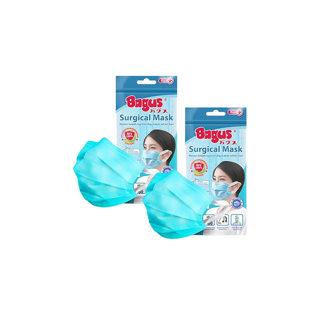 Jual Bagus Surgical Mask Biru 2 x 5 pcs | Shopee Indonesia