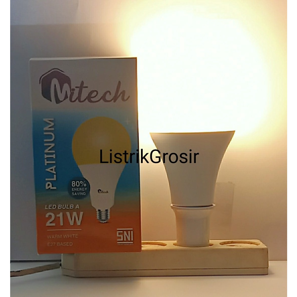 Jual Lampu Led MiTech Platinum Warm White / Kuning 3w 5w 7w 9w 12w 15 w ...
