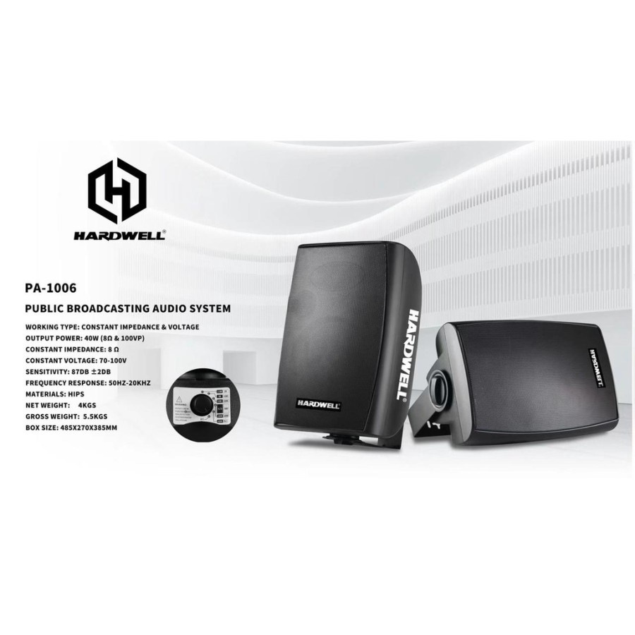Jual Speaker wall Dinding 6 inch Pasif Hardwell A1006 PA 1006 + Bracket ...