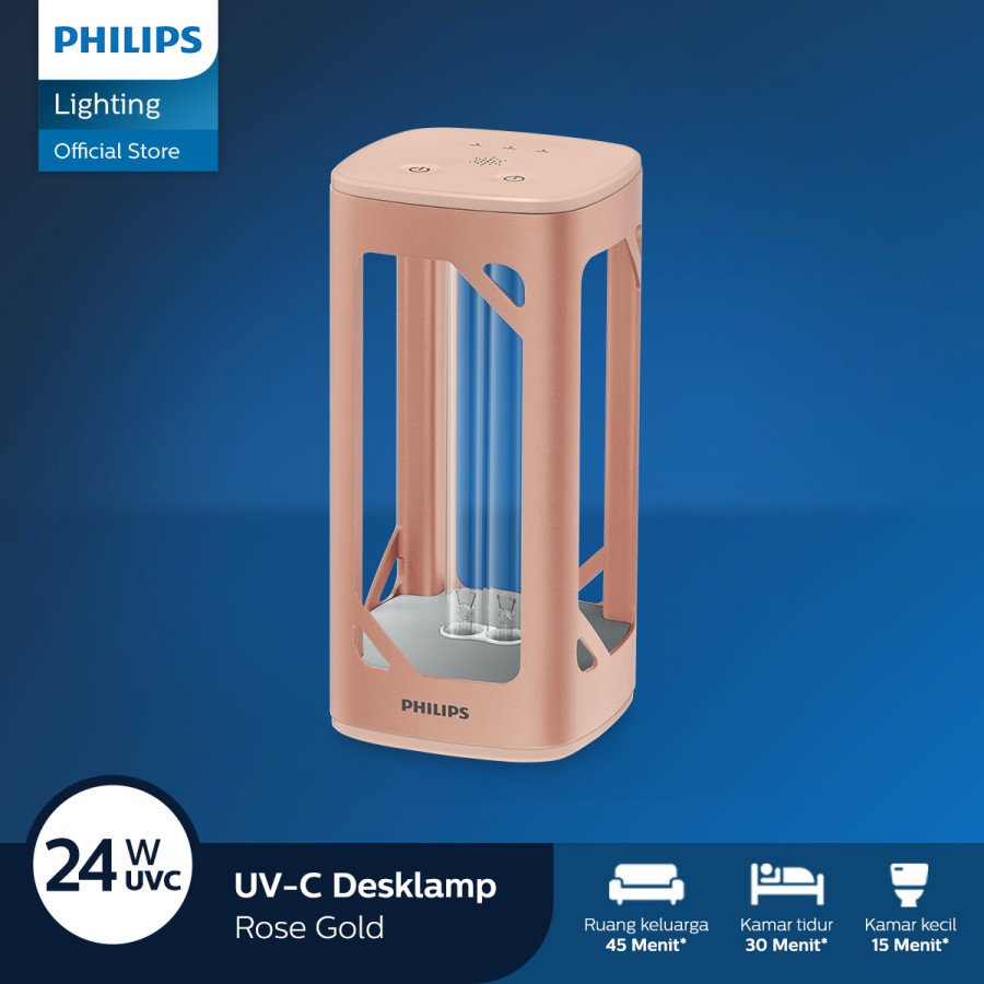 Jual Lampu Philips UVC Desk Lamp Rose Gold Disinfektif efektif melawan ...