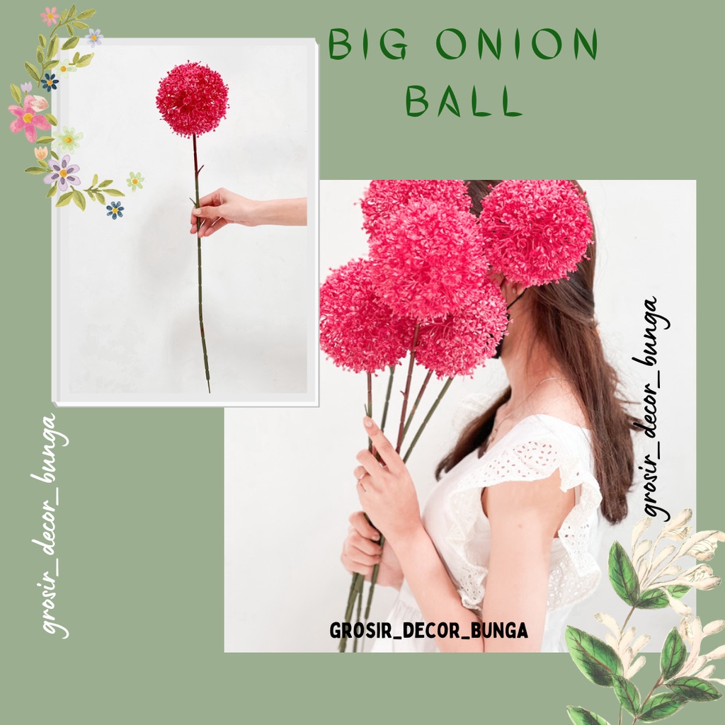 Jual CAS BIG ONION BALL DANDELION ARTIFICIAL BUNGA BULAT BIG ENTON ...