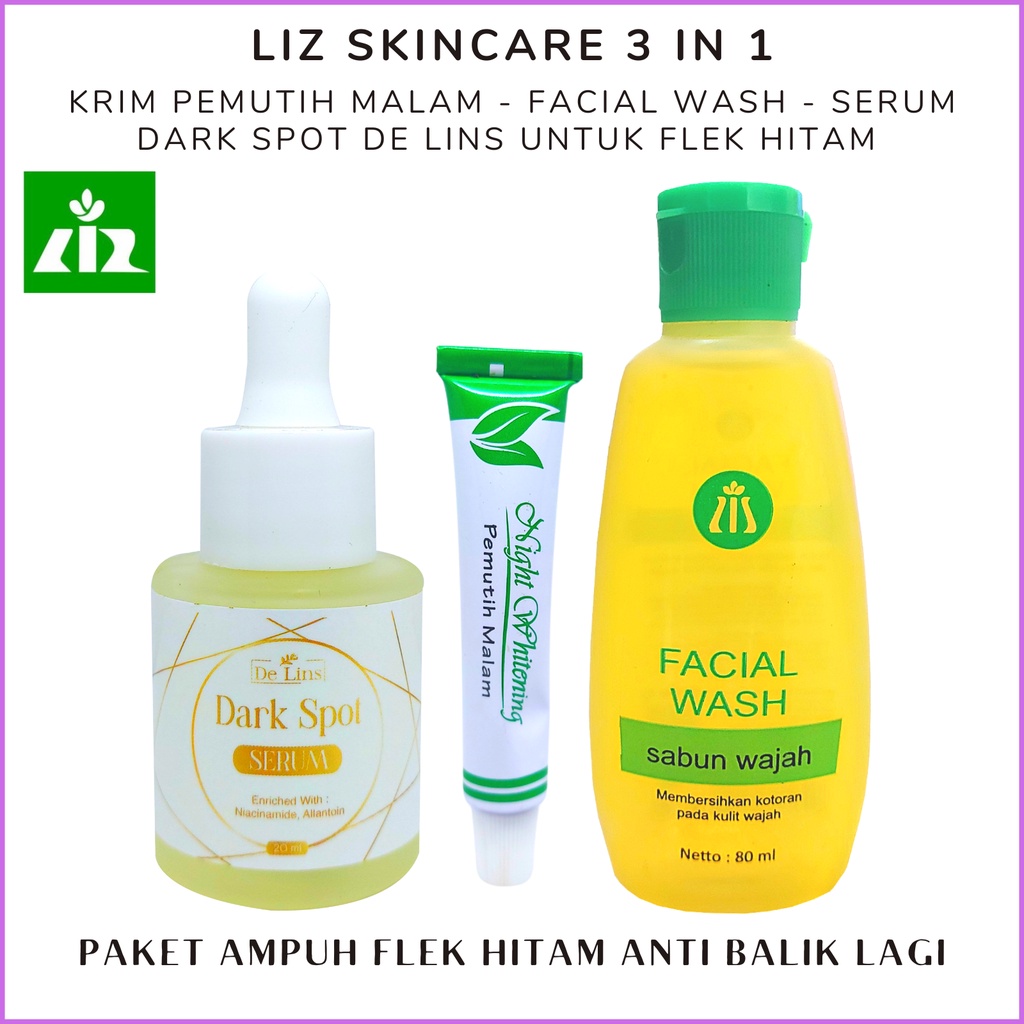 Jual liz skincare Paket 3 in 1 Penghilang FLEK Membandel | Shopee Indonesia