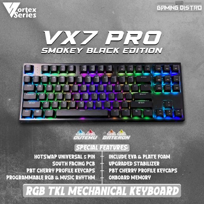 Jual Vortex Series VX7 Pro Smokey Hotswap South Facing Mechanical ...