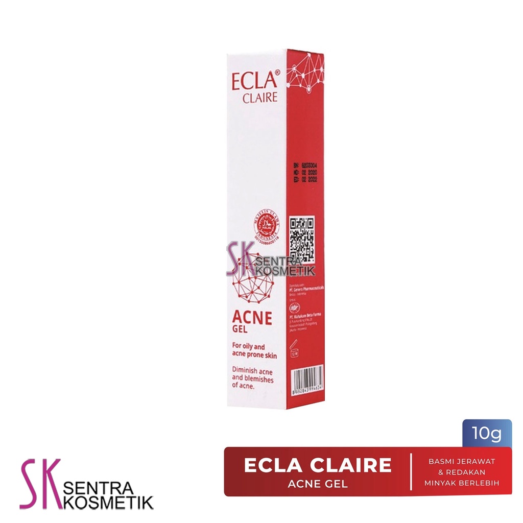 Jual ECLA Claire Acne Gel For Oily and Acne Prone Skin 10gr | Shopee ...
