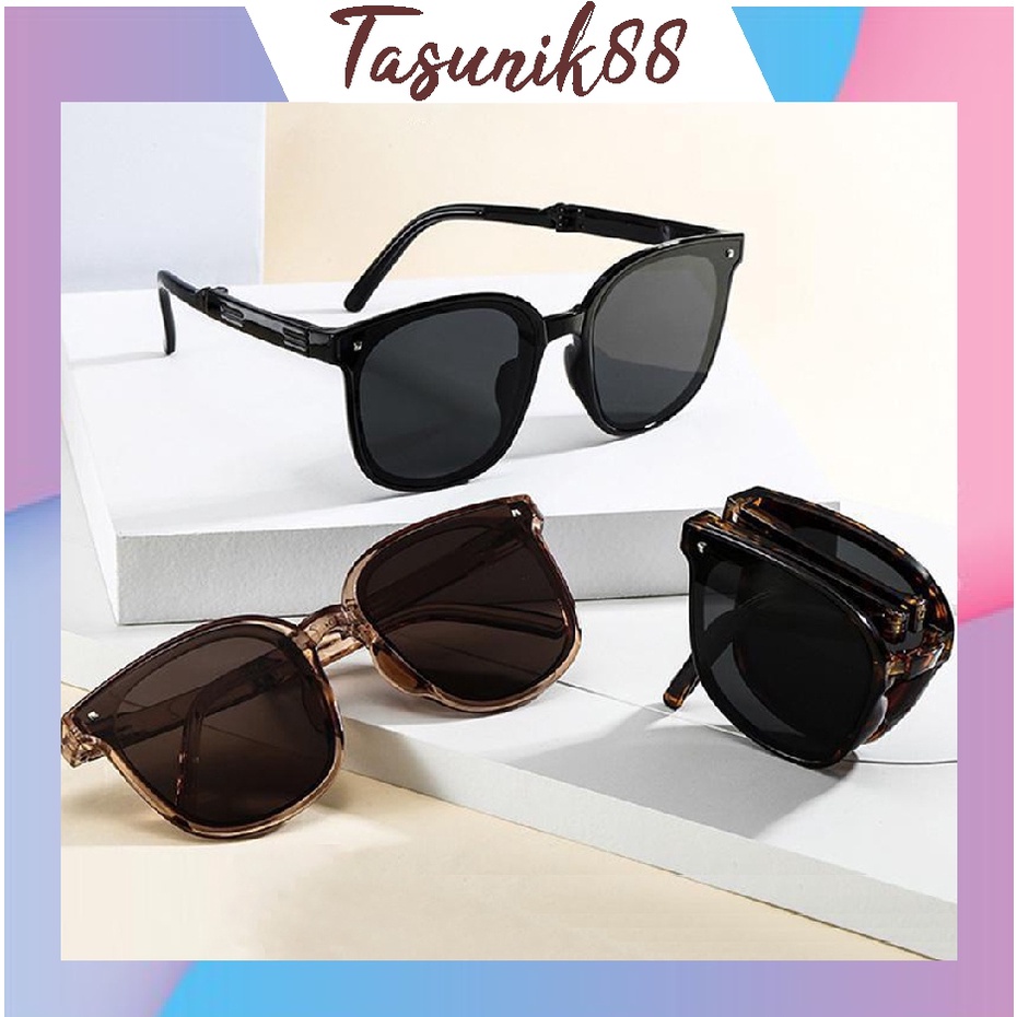 Jual ⭐TasUnik88⭐ Kacamata Hitam Terbaru bisa di LIPAT Sunglasses Anti-UV Wanita Pria Import ...