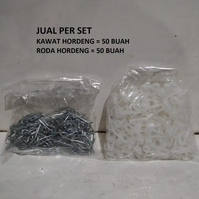 Jual SET 50 Roda dan Kaitan Rell Gorden Jendela Pintu Kecil Catolan ...