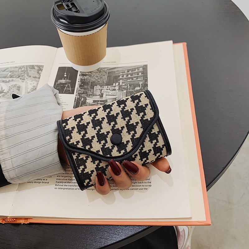 Jual FUKU Studio - aesthetic checkered houndstooth wallet / korean card ... Jual FUKU Studio - aesthetic checkered houndstooth wallet / korean card ...