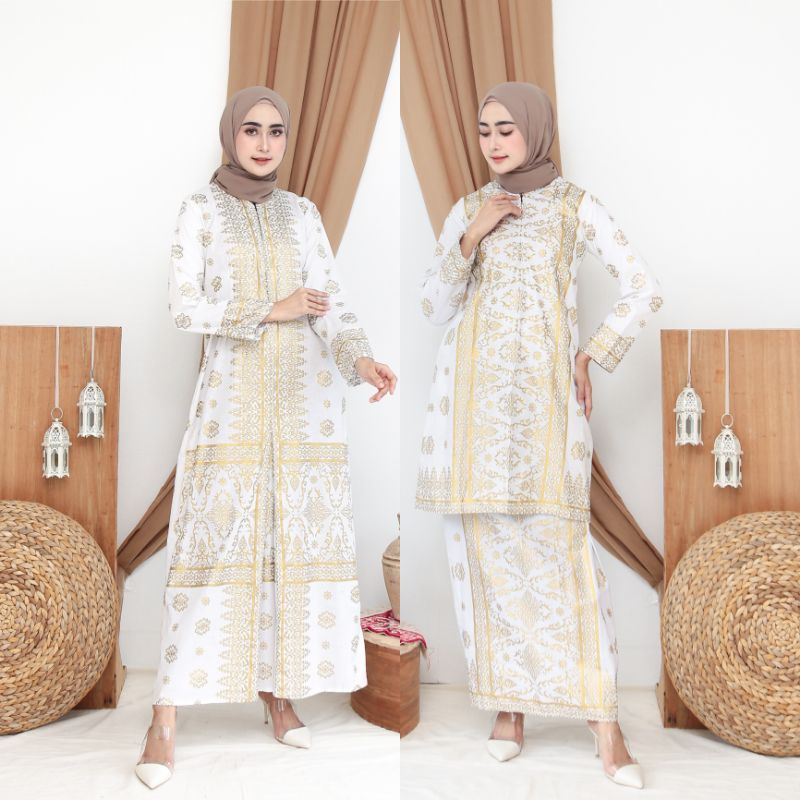 Jual Setelan Dress Gamis Asanti Batik Al Mubarok | Shopee Indonesia