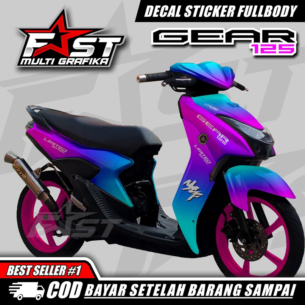 Jual stiker decal full body yamaha gear 125 motif bunglon bisa custom ...