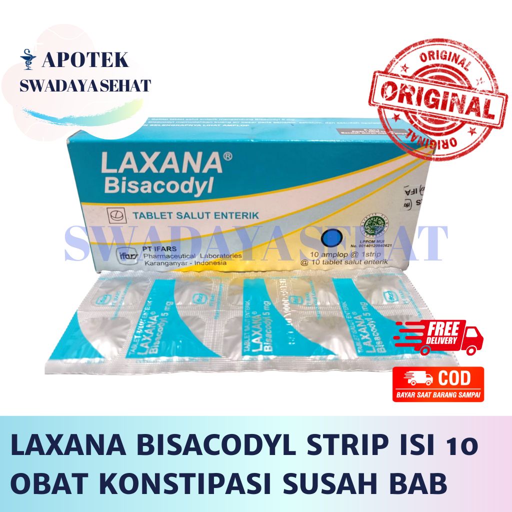 Jual LAXANA BISACODYL STRIP ISI 10 Tablet 5mg - Obat Konstipasi Susah ...