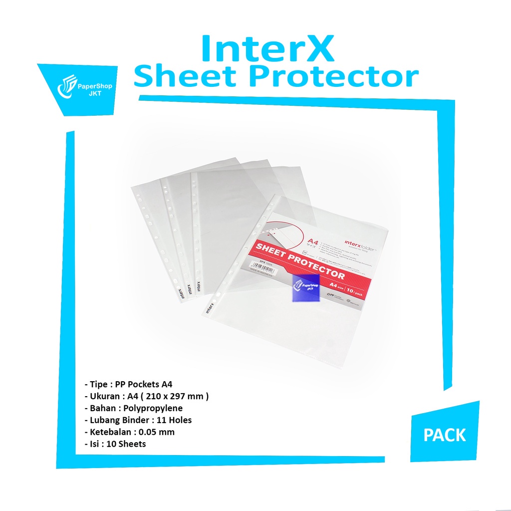 Jual INTERX - Folder Sheet Protector - PP Pockets A4 isi 10 Lembar ...