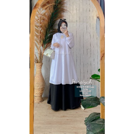 Jual Ss Syakira GAMIS kerja TOYOBO HURAIYAH hitam putih POLOS malaysia ...