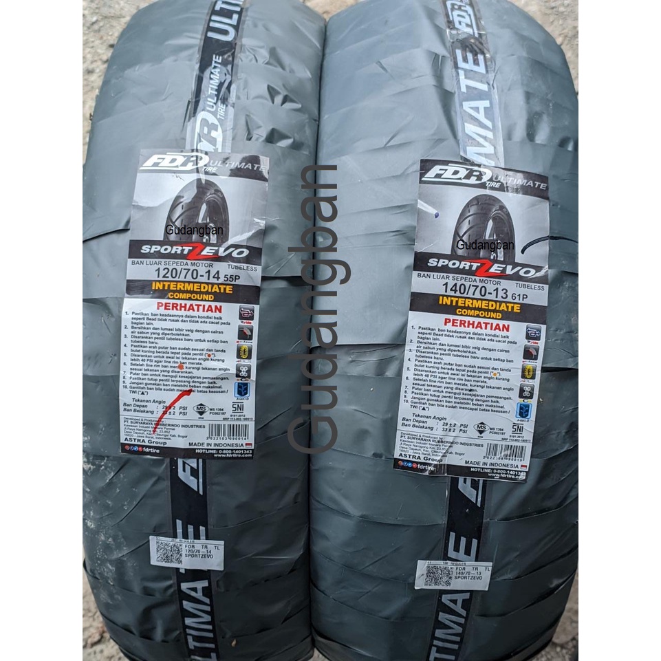 Jual Paket ADV FDR Sport ZEVO 120 / 70 - 14 dan 140 / 70 - 13 Tubeless ...
