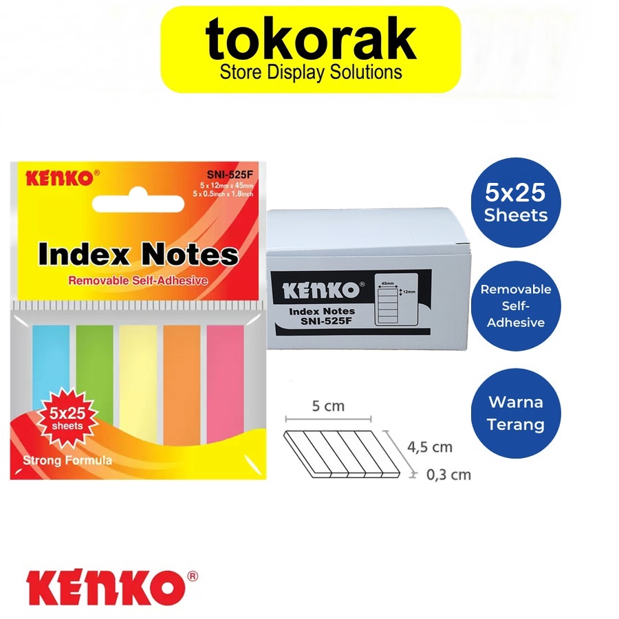 Jual STICKY NOTE INDEX KENKO SNI 525F KENKO STICK NOTES PAD MEMO LABEL ...