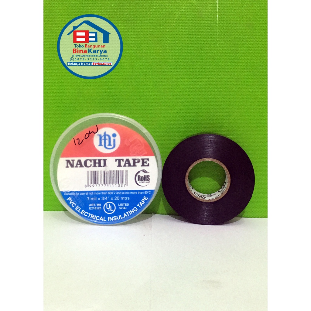 Jual Nachi Isolasi Listrik NACHI TAPE (19MM X 20M) Hitam | Shopee Indonesia