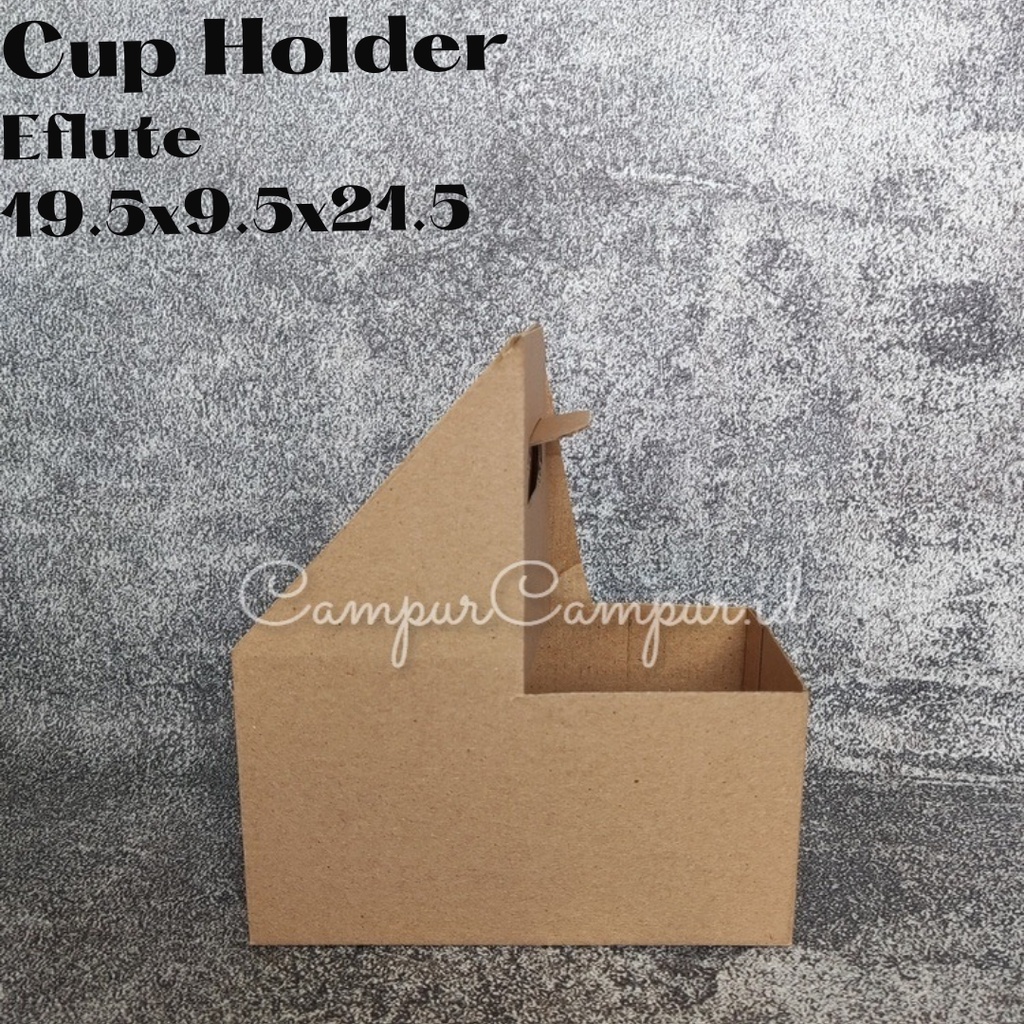 Jual Box Kardus Eflute Cup Holder Kopi Teh isi 2 19.5x9.5x21.5 | Shopee ...