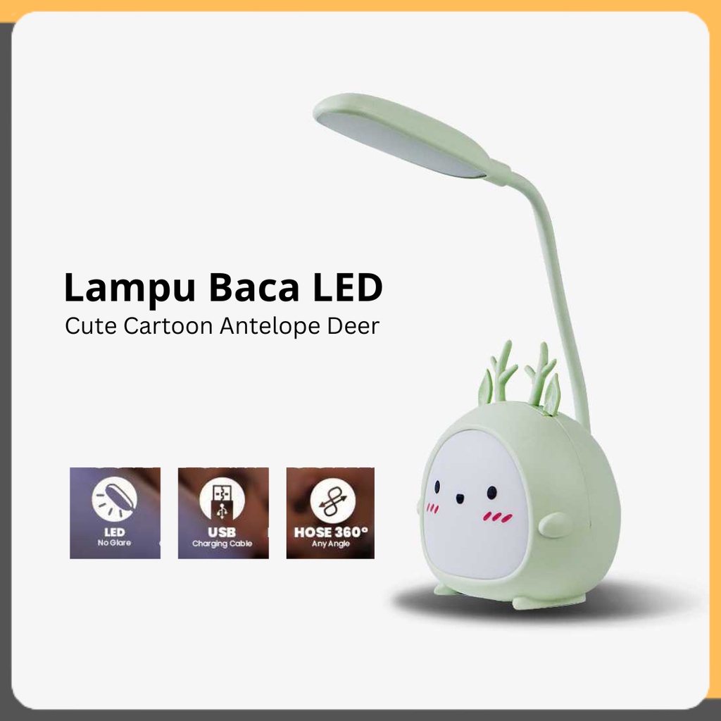 Jual Lampu Baca LED USB Lucu Karakter Animasi Kartun Antelope Deer ...