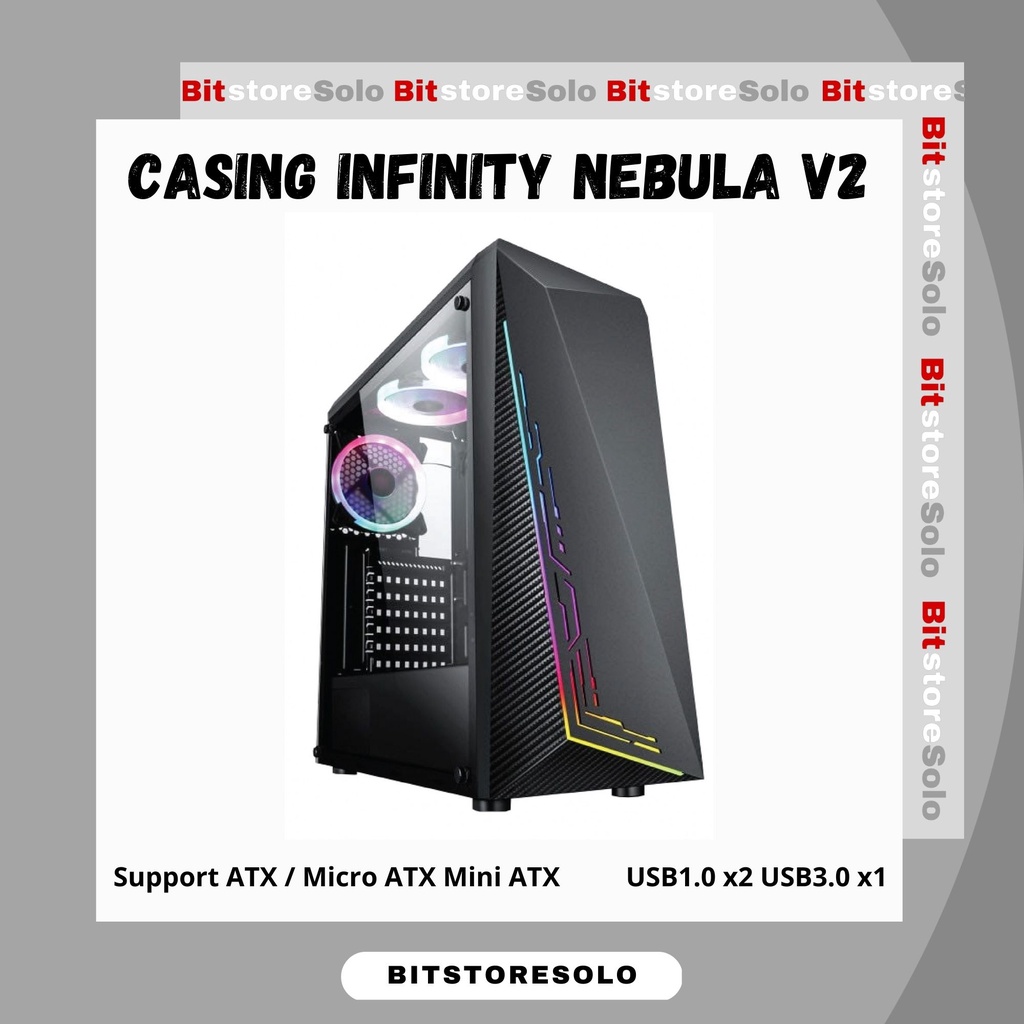 Jual Casing PC Gaming Infinity Nebula V2 - ATX Plus Fan RGB | Shopee ...