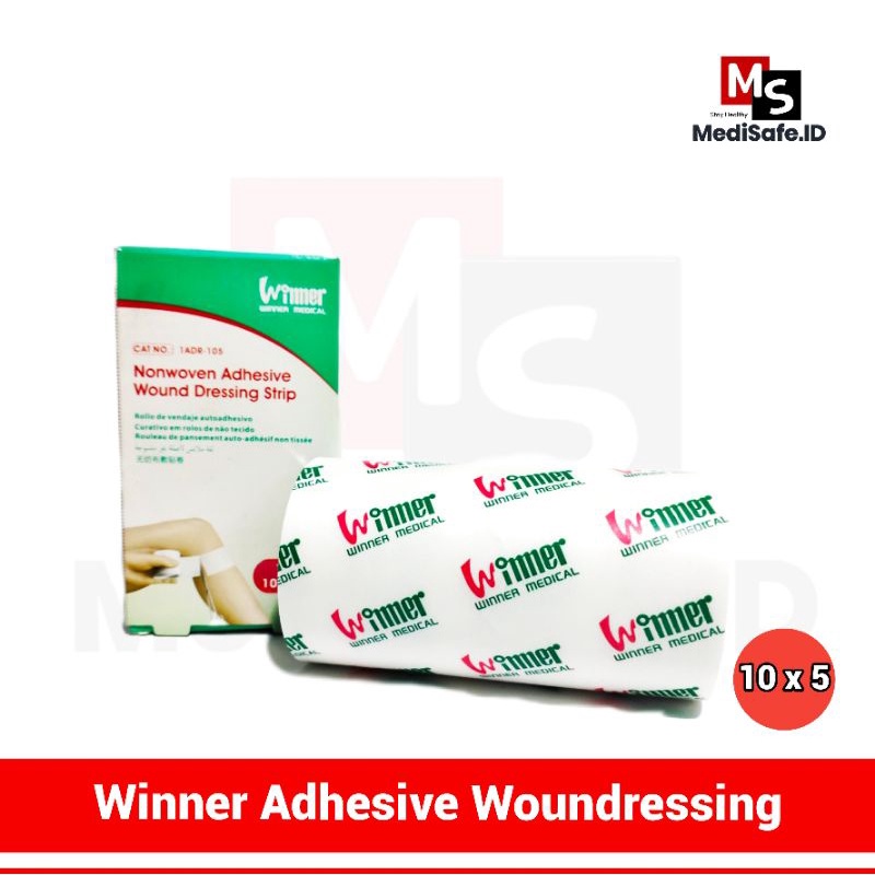 Jual Winner Adhesive Wound Dressing 10cm X 5m Plester Non Woven / Roll ...