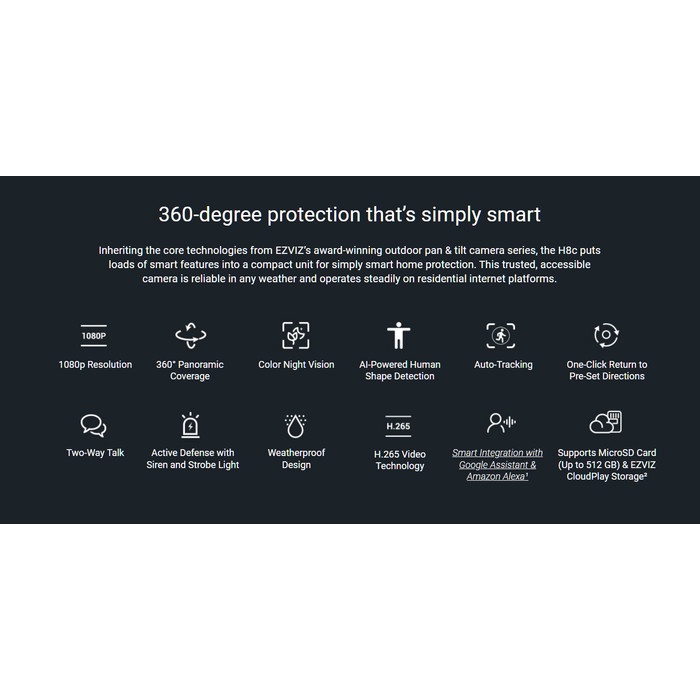 Jual Ezviz H8c 2MP Smart Home IP Camera CCTV Outdoor w/SD Card 64/128 ...