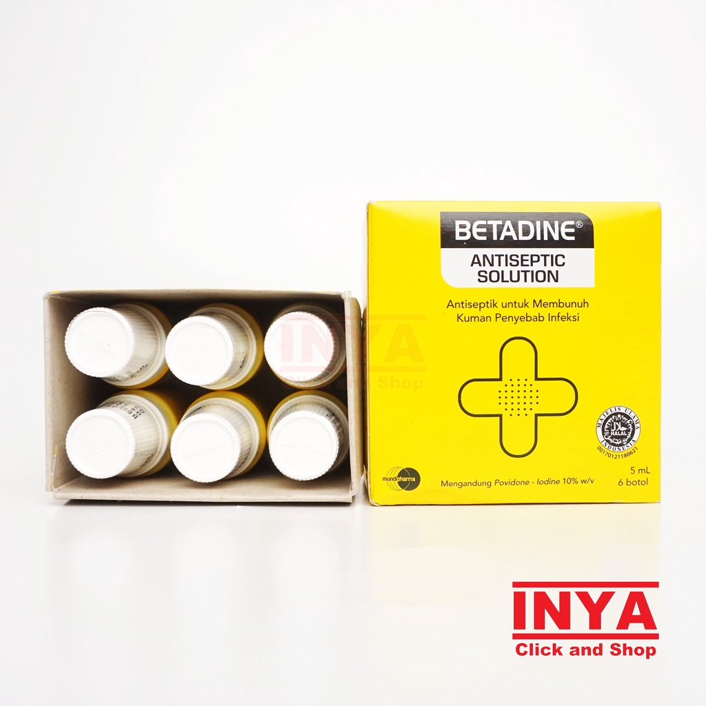 Jual BETADINE ANTISEPTIC SOLUTION BOX 6X5ml - Obat Luka - Antibakteri ...