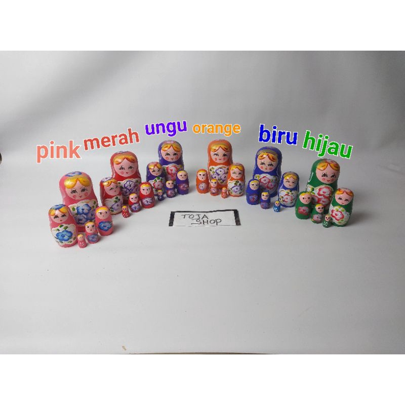 Jual boneka kayu matryoshka set 5 in 1 | Shopee Indonesia
