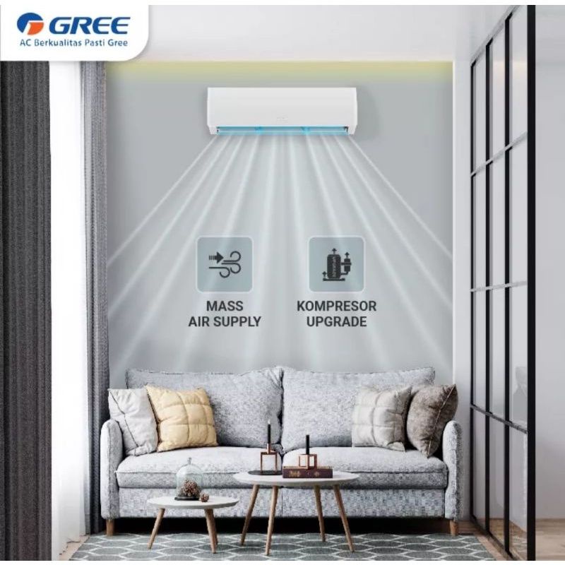 Jual AC GREE 1 PK WATT KECIL GWC 09 MOO5 ( TERMASUK PEMASANGAN ...