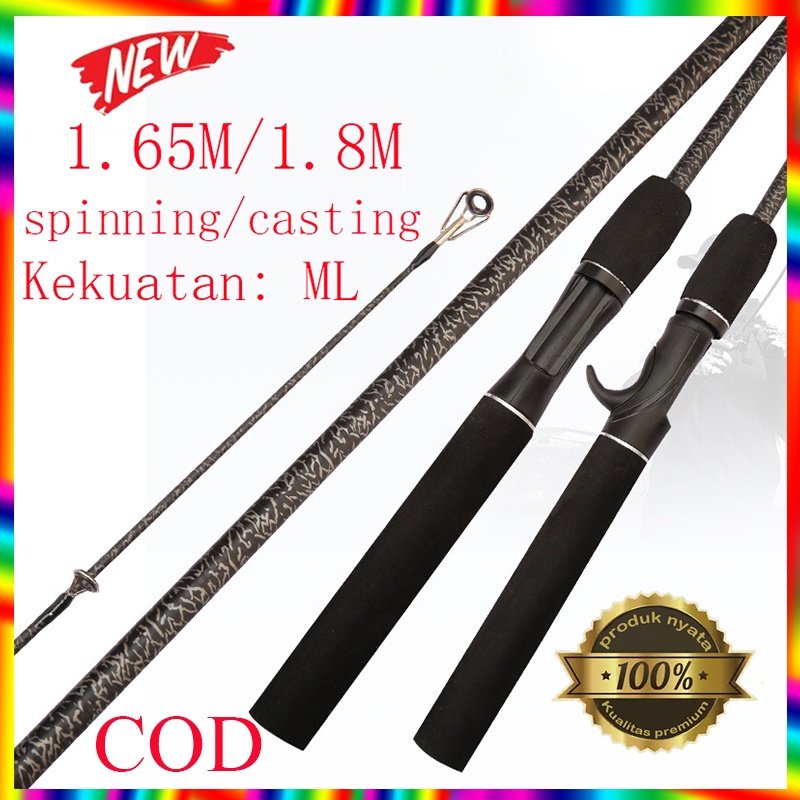 Jual HAIYI FISHING Joran Pancing Carbon Fiber Telescopic 2 Segments 1.65M/1.8M Fishing Rod ...