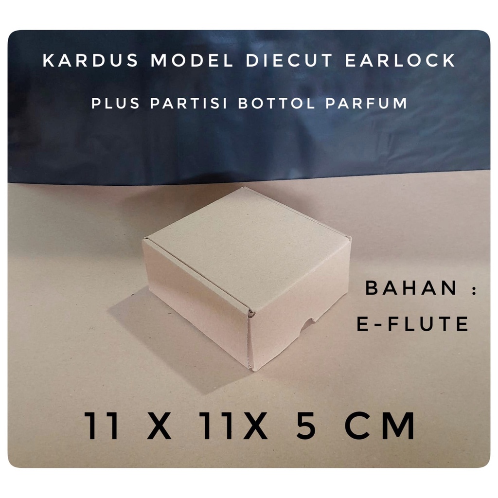 Jual kardus karton uk.11x11x5 cm model diecut earlock + partisi untuk ...