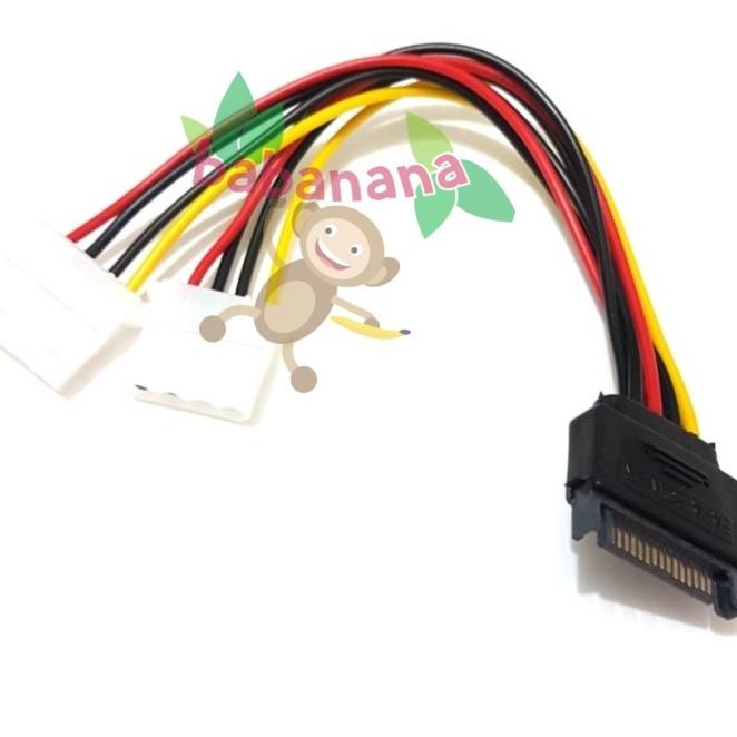 Jual Kabel Power Sata Extension Converter Sata Male 1 to 2 Molex Female ...