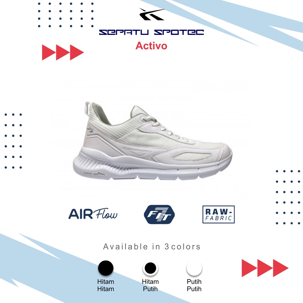 Jual SPOTEC Sepatu Sekolah ACTIVO Putih - Putih | Shopee Indonesia