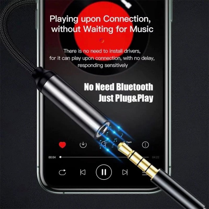 Jual Nylon Metal Adaptor Cable Lightning To 3.5Mm Iphone Audio ...