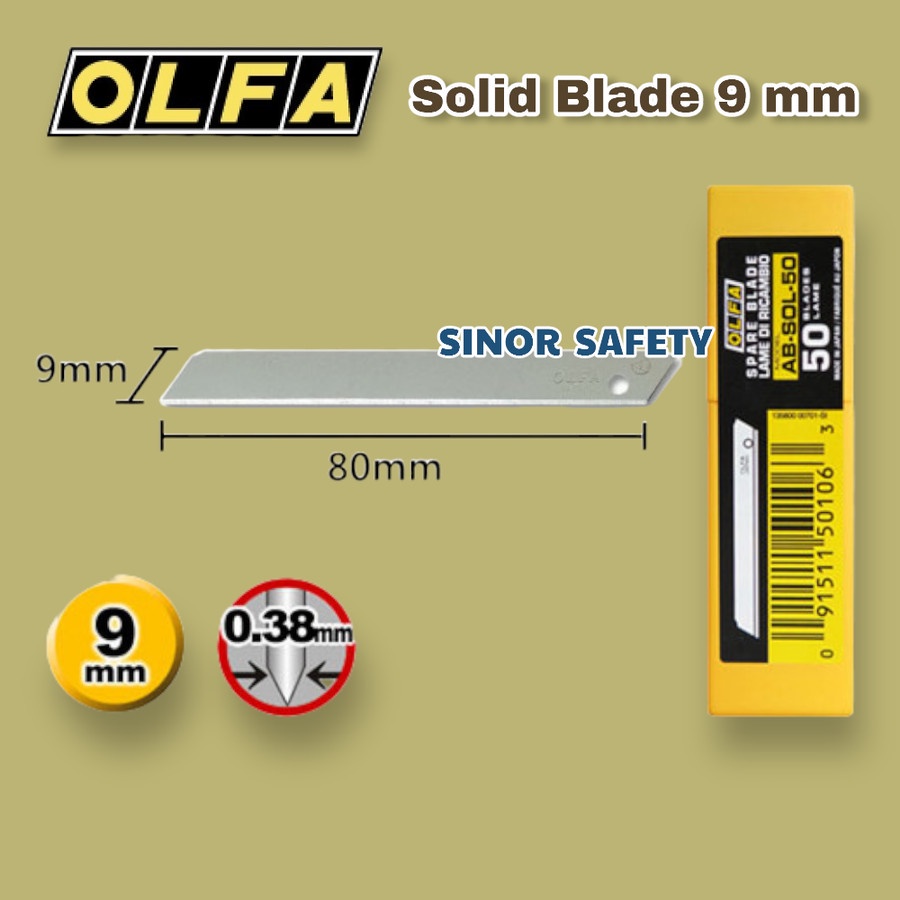 Jual REFILL Olfa Cutter REFILL AB-SOL-50 Solid Blade 9 mm 50 pcs Per Pack | Shopee Indonesia