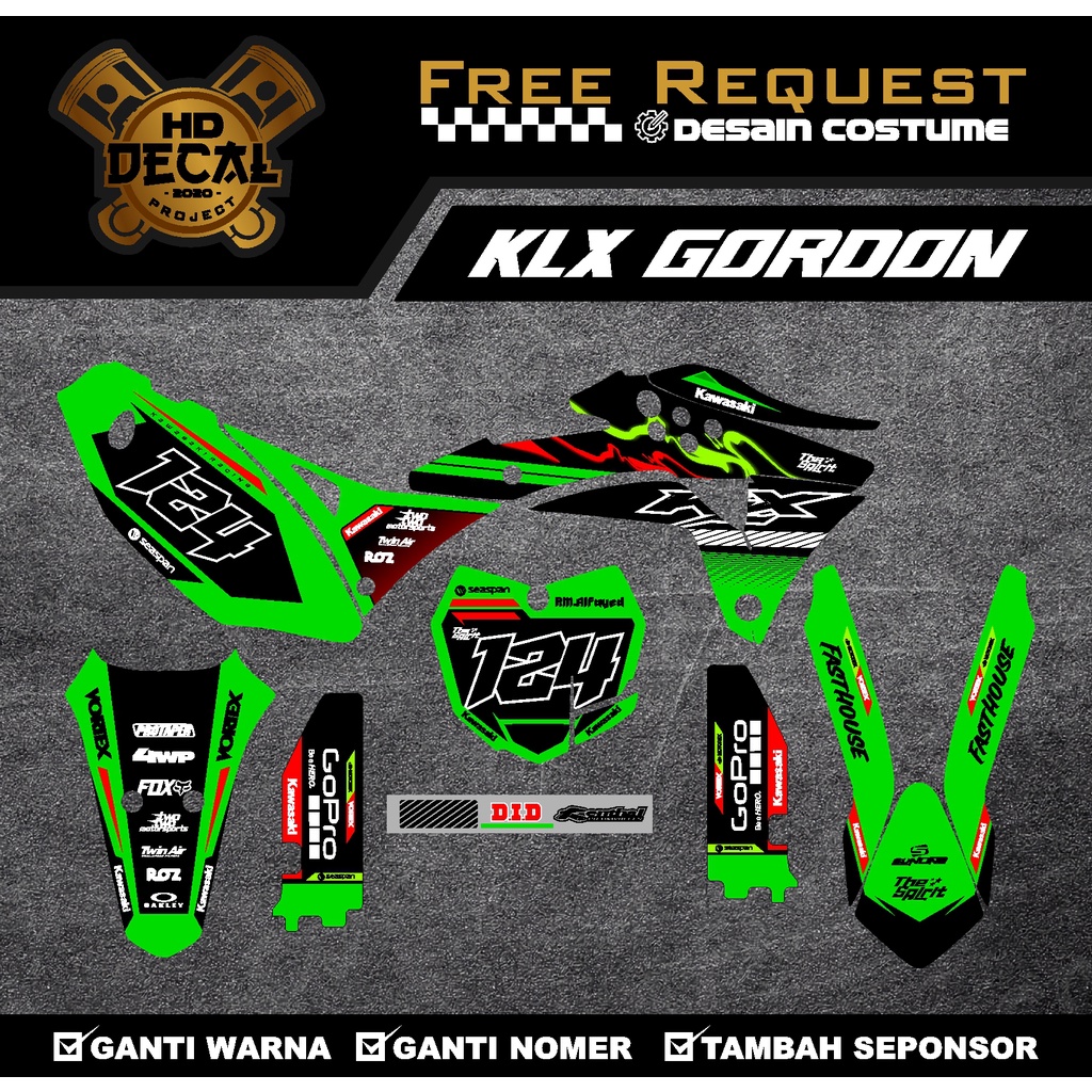 Jual DECAL STIKER KLX GORDON/KLXBF/KLXDTRACKER FULL BODY COSTUME DESIGN ...