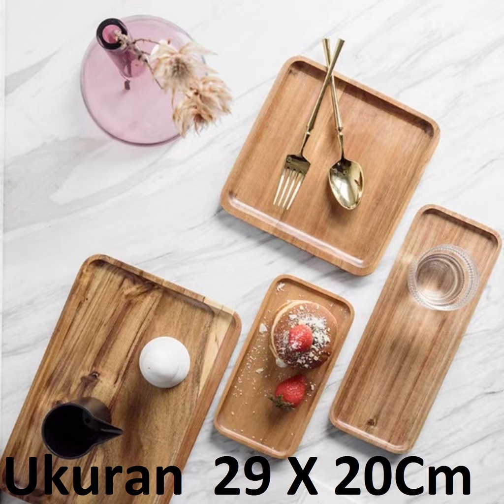 Jual Tray Nampan Tatakan Baki Tray Saji Piring Gelas Kayu Pastry Cake ...
