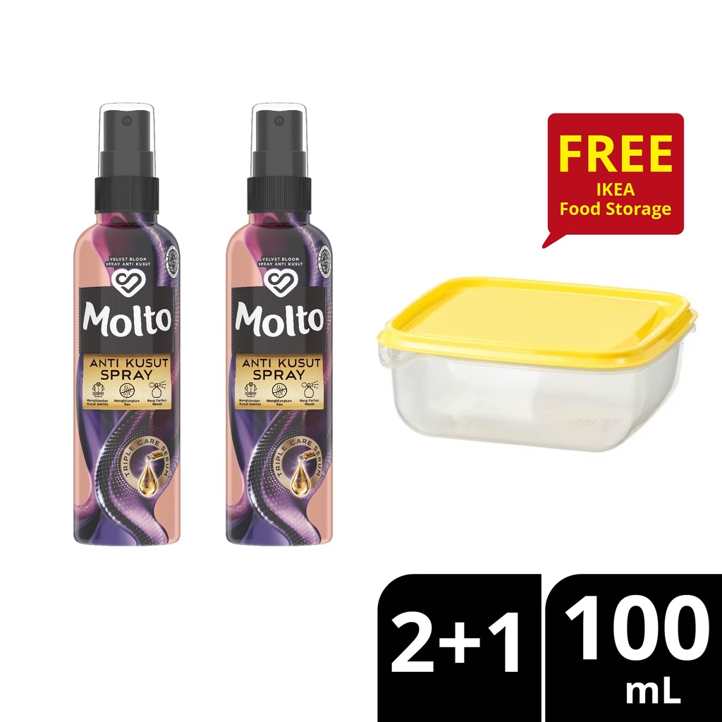 Jual Buy 2 Molto Anti Kusut Spray Purple 100ml FREE IKEA Food Storage ...
