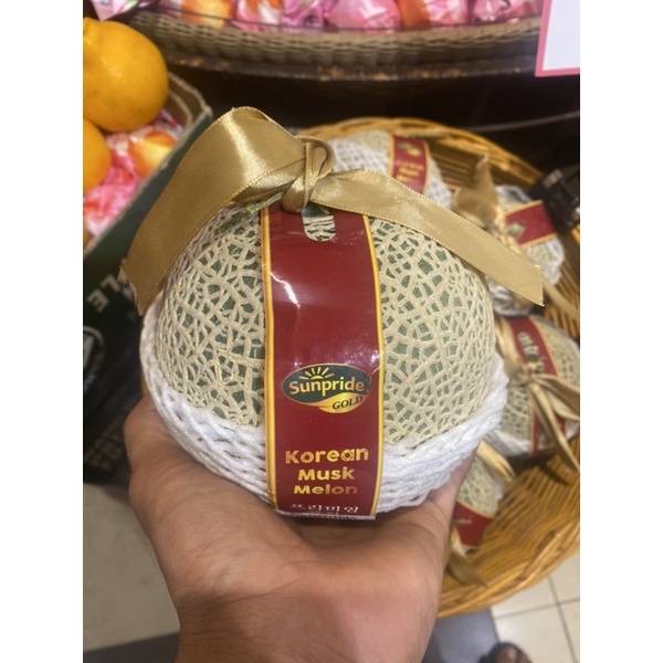 Jual BUAH MELON KOREA MUSK MELON GREEN FLESH SWEET/ PCSMELON SUPER ...