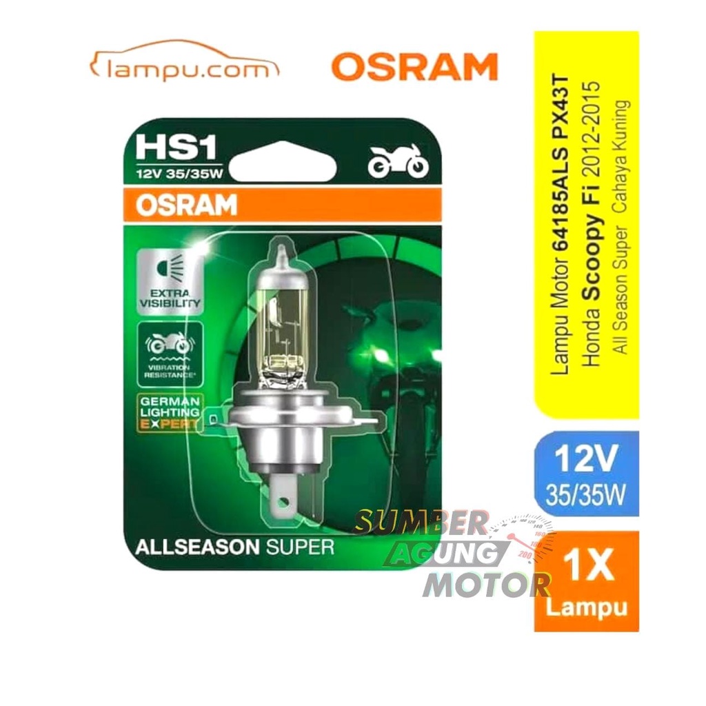 Jual BOHLAM LAMPU DEPAN HS1 H4 ALL SEASON SUPER 12V 35/35 W VIXION SCOOPY FI CB150R PCX 150 ...
