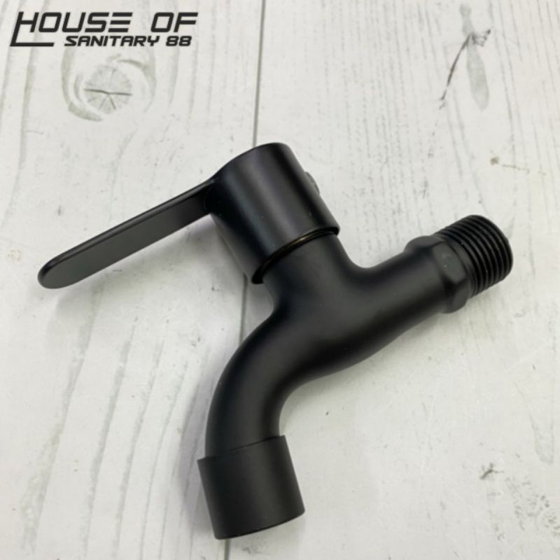 Jual keran tembok stainless black/ kran tembok warna hitam | Shopee ...