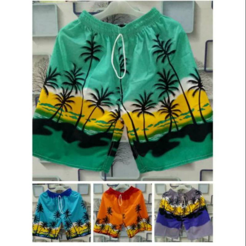 Jual celana hawai motif pantai random / celana pendek santai | Shopee Indonesia