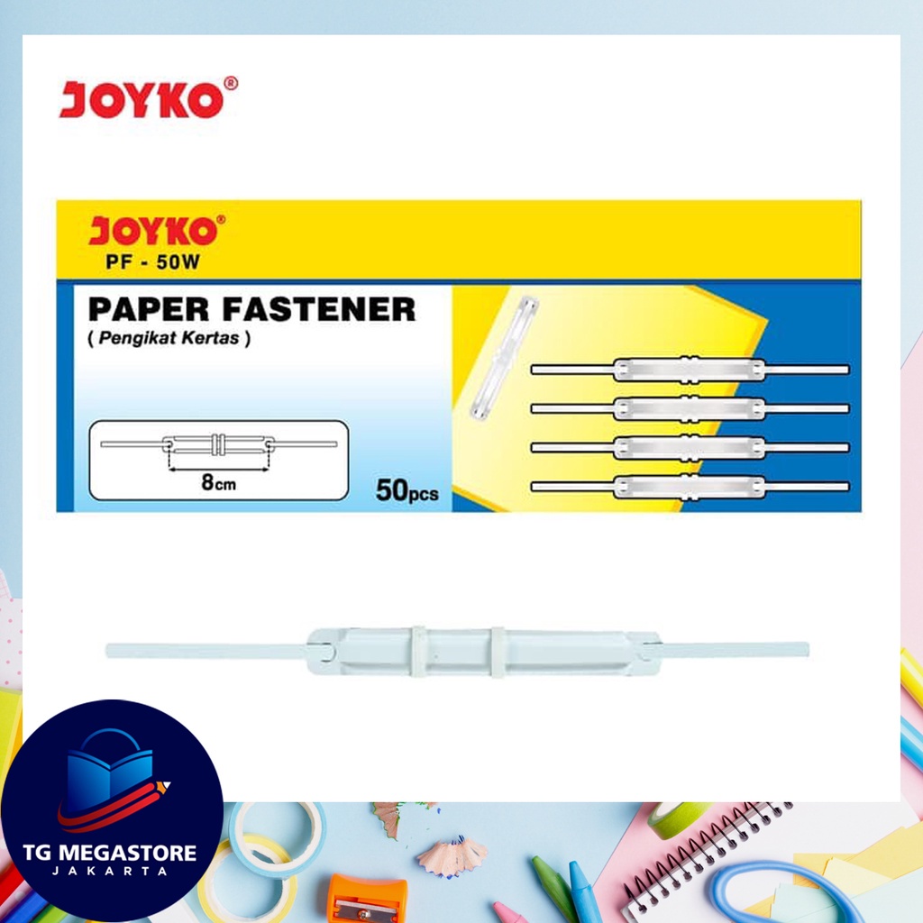 Jual Paper Fasterner Joyko / Pengikat Kertas White isi 50pcs PF - 50 ...
