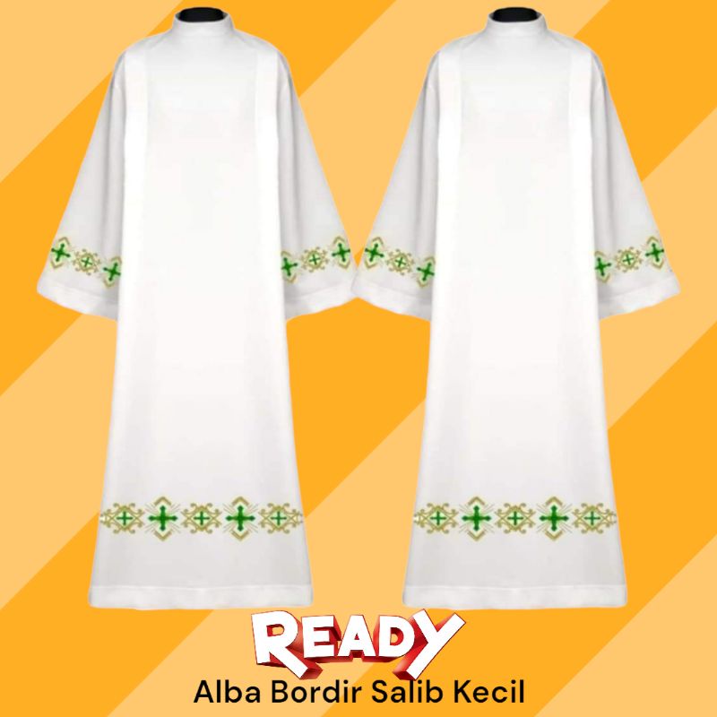 Jual Jubah /Alba Bordir Romo Imam Katolik Salib Kecil/ Kasula Imam Romo ...
