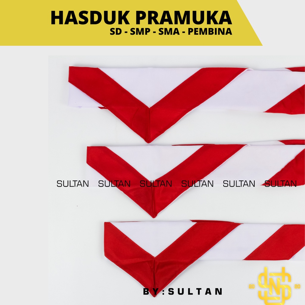 Jual KACU HASDUK Merah Putih Pramuka Pembina Ukuan Panjang Bahan Satin ...